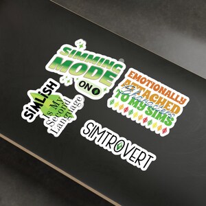 4pc Assorted Sims Stickers Set - Kiss-cut Vinyl Decals (approx. 3"x4 ...
