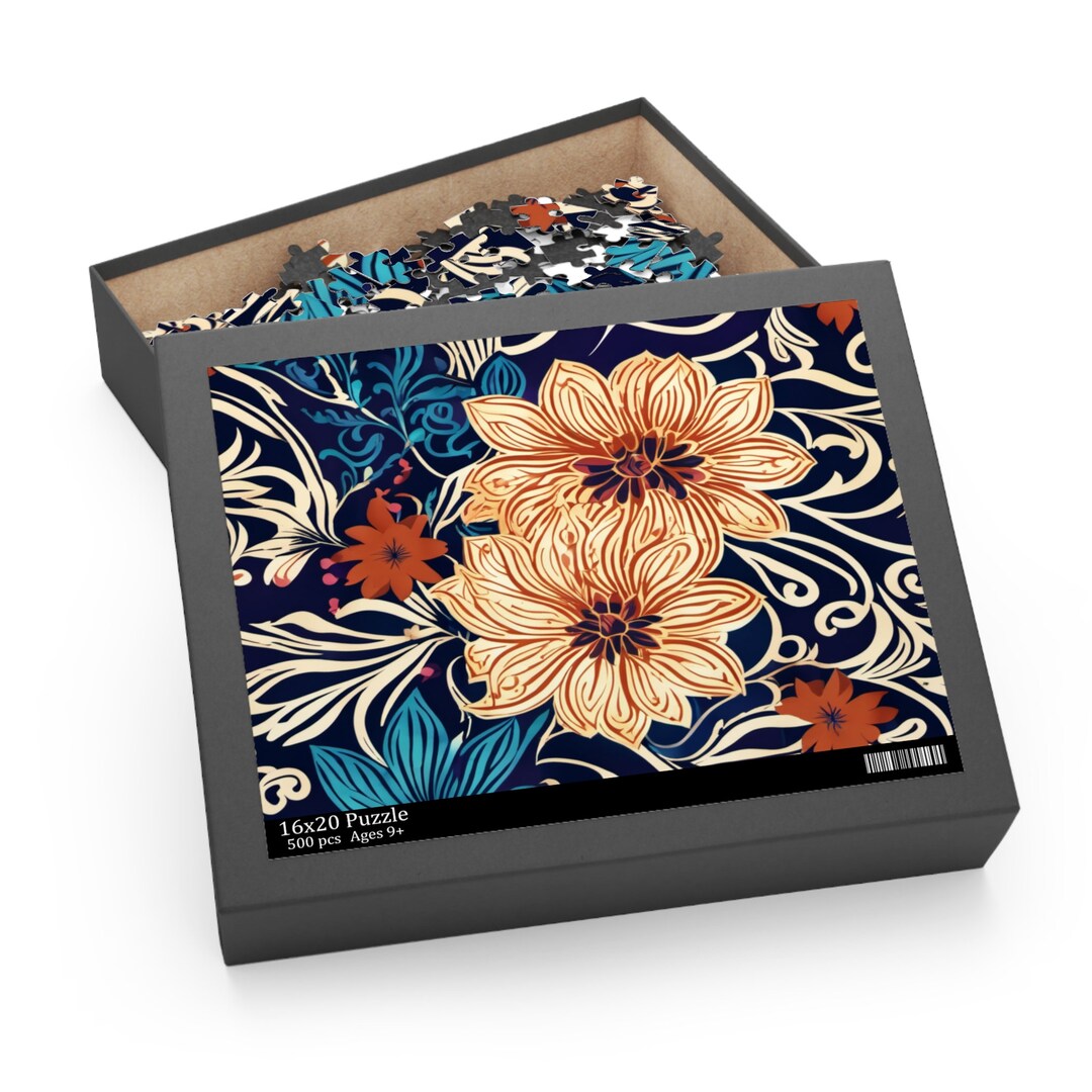 Beige Flower Batik Puzzle Collection 120, 252, 500-piece Options ...