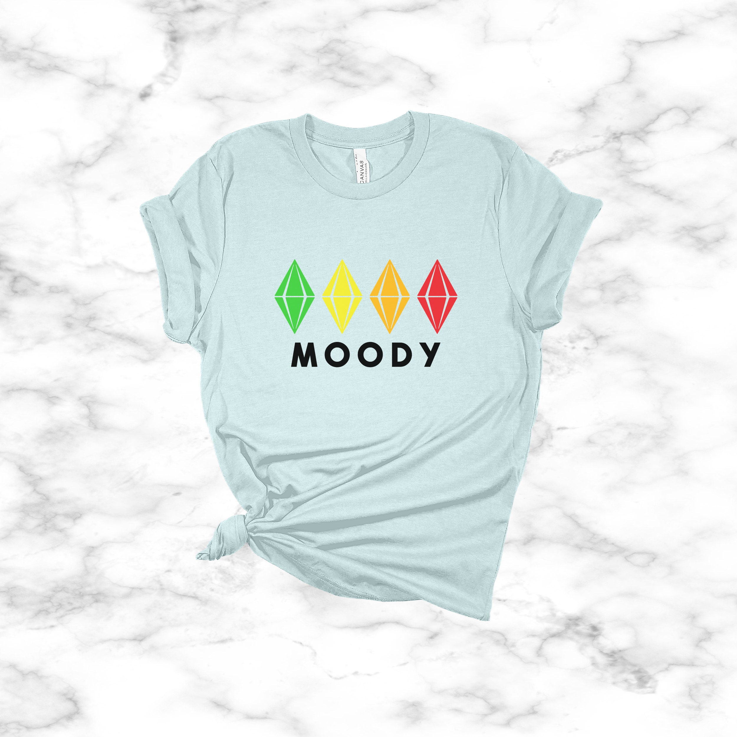 The Sims 4 With the Moody Green Yellow Orange Red Plumbob Short Sleeve ...