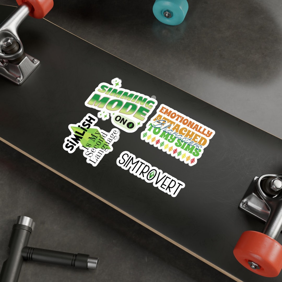 4pc Assorted Sims Stickers Set - Kiss-cut Vinyl Decals (approx. 3"x4 ...