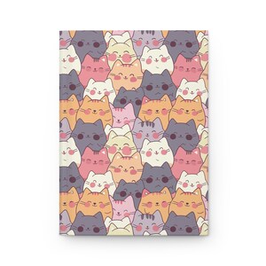 Kawaii Cat-themed Hardcover Journal, Cute Kitty Notebook, Pet Lover's ...