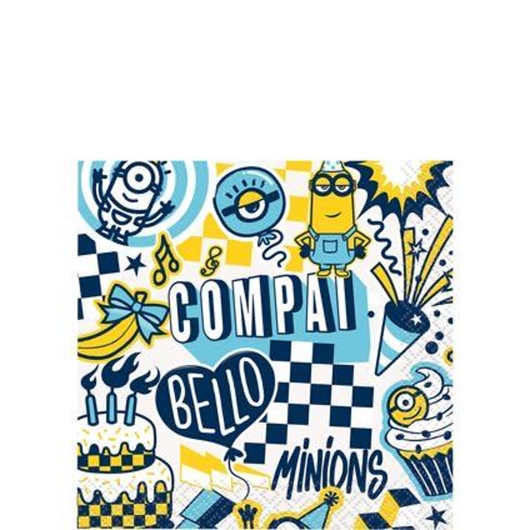 Minions Paper Beverage Napkins, 5in, 16ct - Minions 2 - Etsy