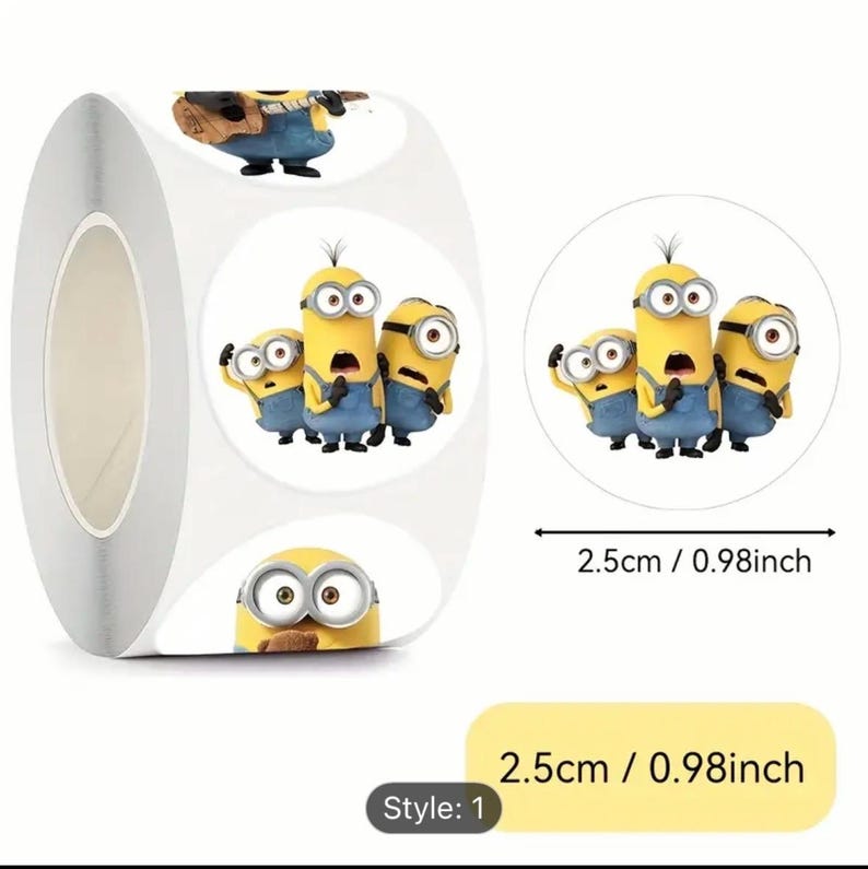 Minion Sticker Roll - Etsy