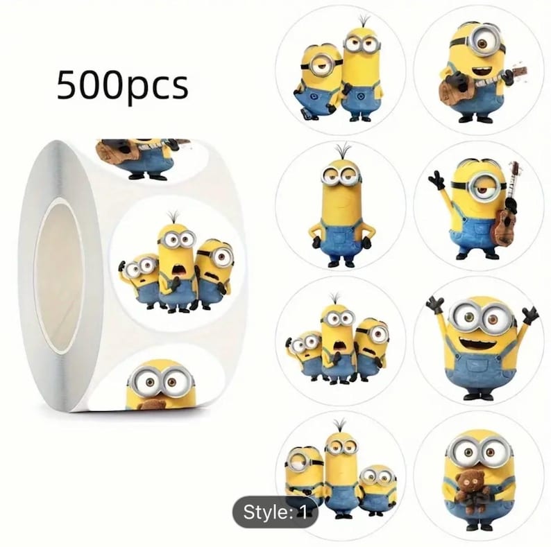 Minion Sticker Roll - Etsy