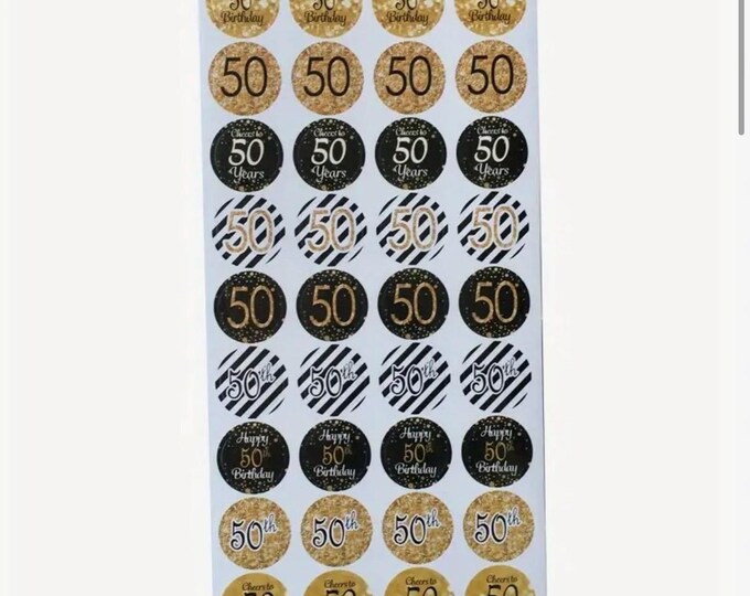 50th Birthday Candy Stickers (pack of 216) - Etsy