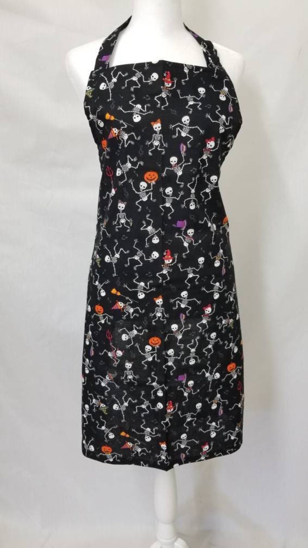 Halloween Cotton Apron: Dancing Skeletons, Chef Gift - Etsy