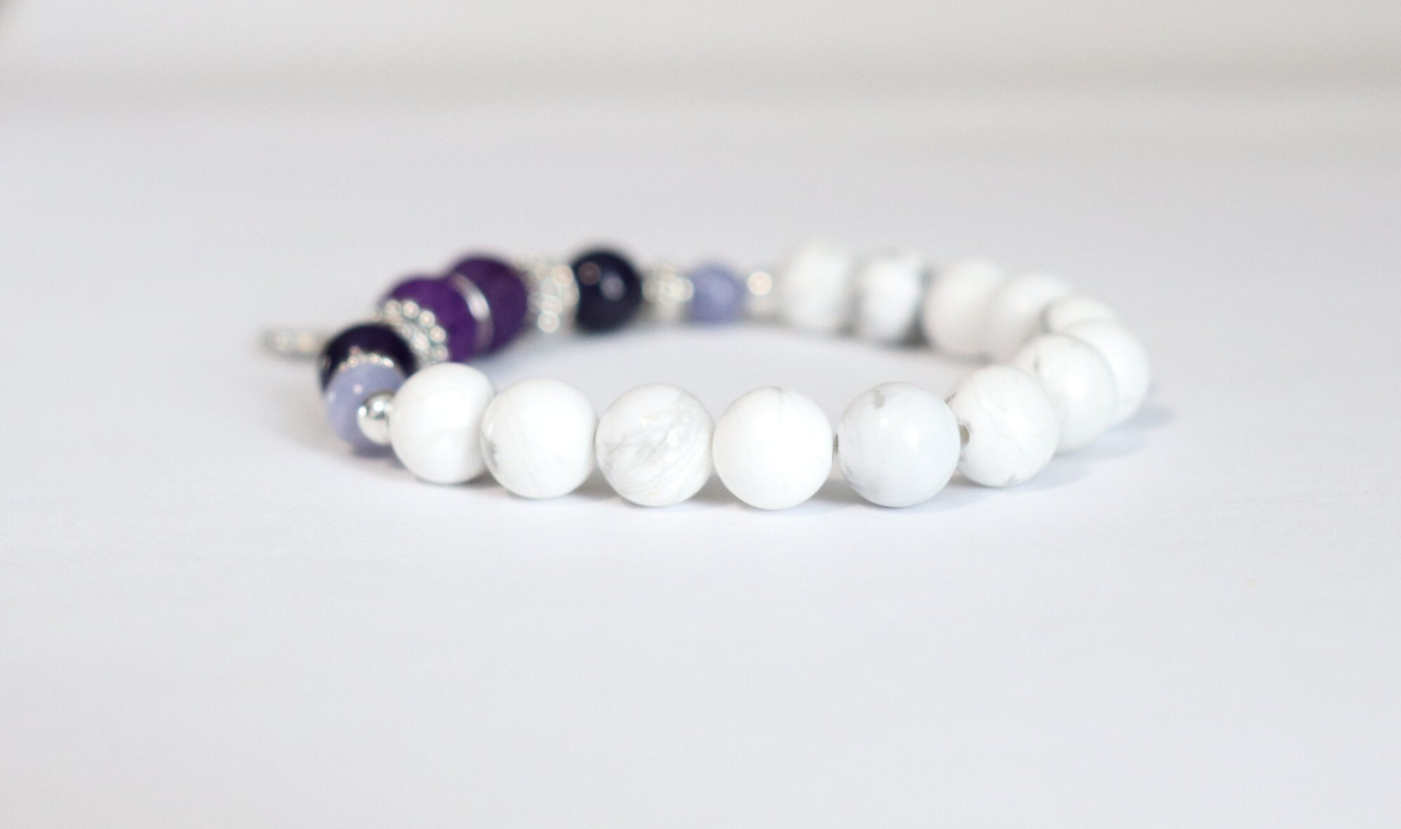 Howlite Bracelets Purple Lava Stone Bracelet Lava Stone - Etsy