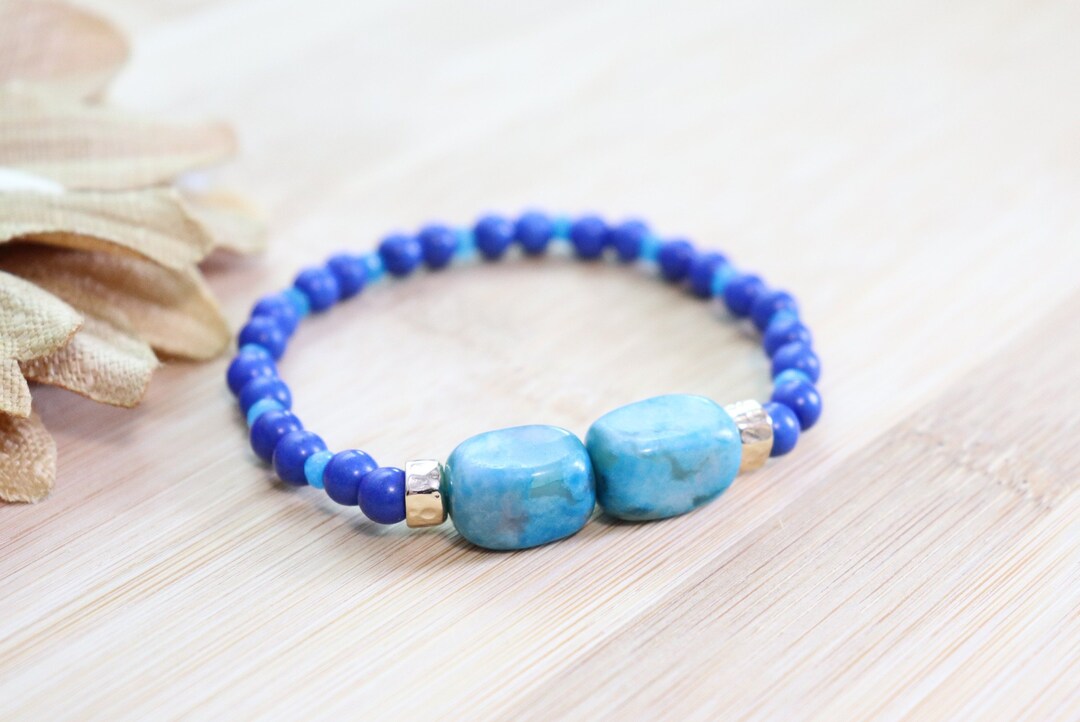 Turquoise and Jasper Stone Bracelet, Jasper Bracelet, Agate Bracelet ...