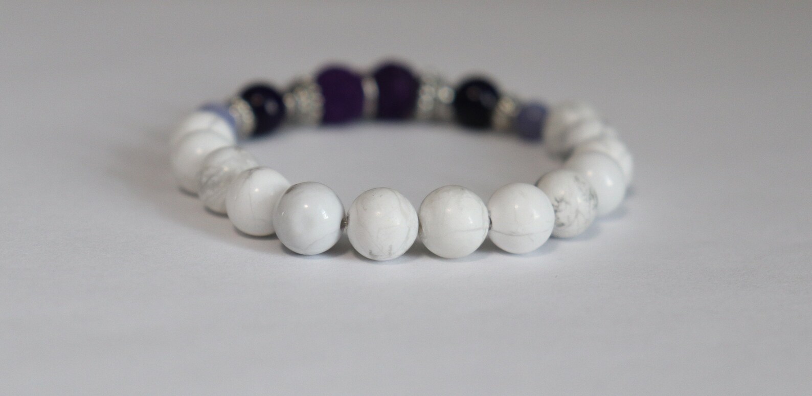 Howlite Bracelets Purple Lava Stone Bracelet Lava Stone - Etsy