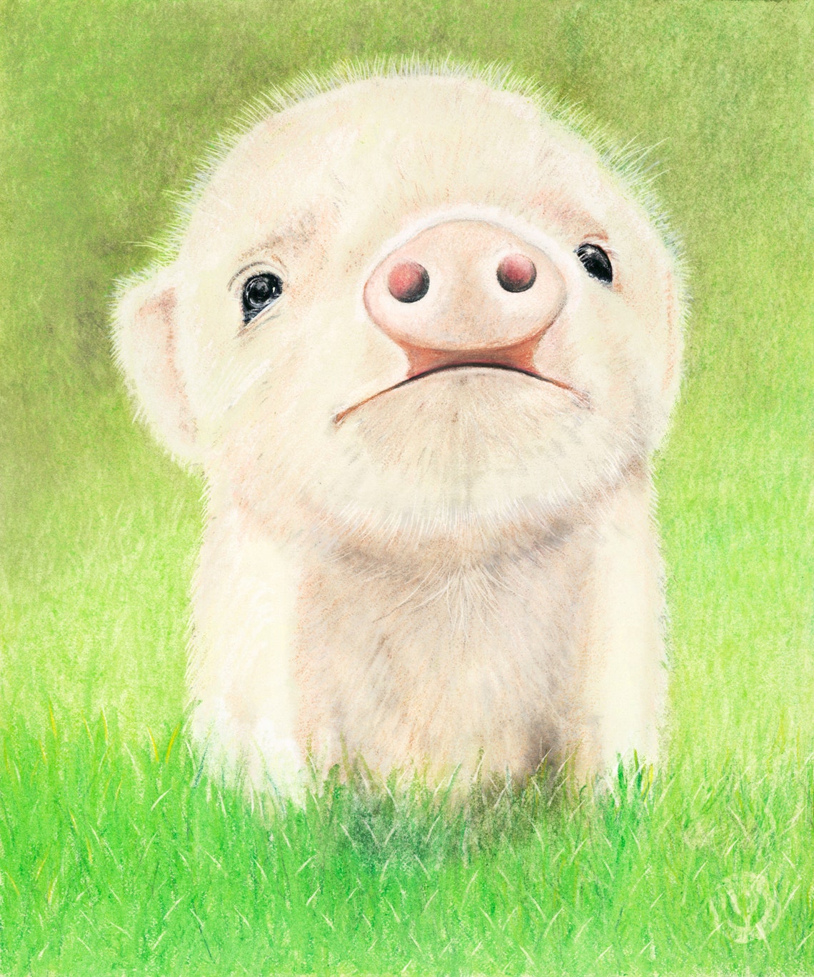 Winston Piglet Pig Colored Pencil Colored Chalk - Etsy