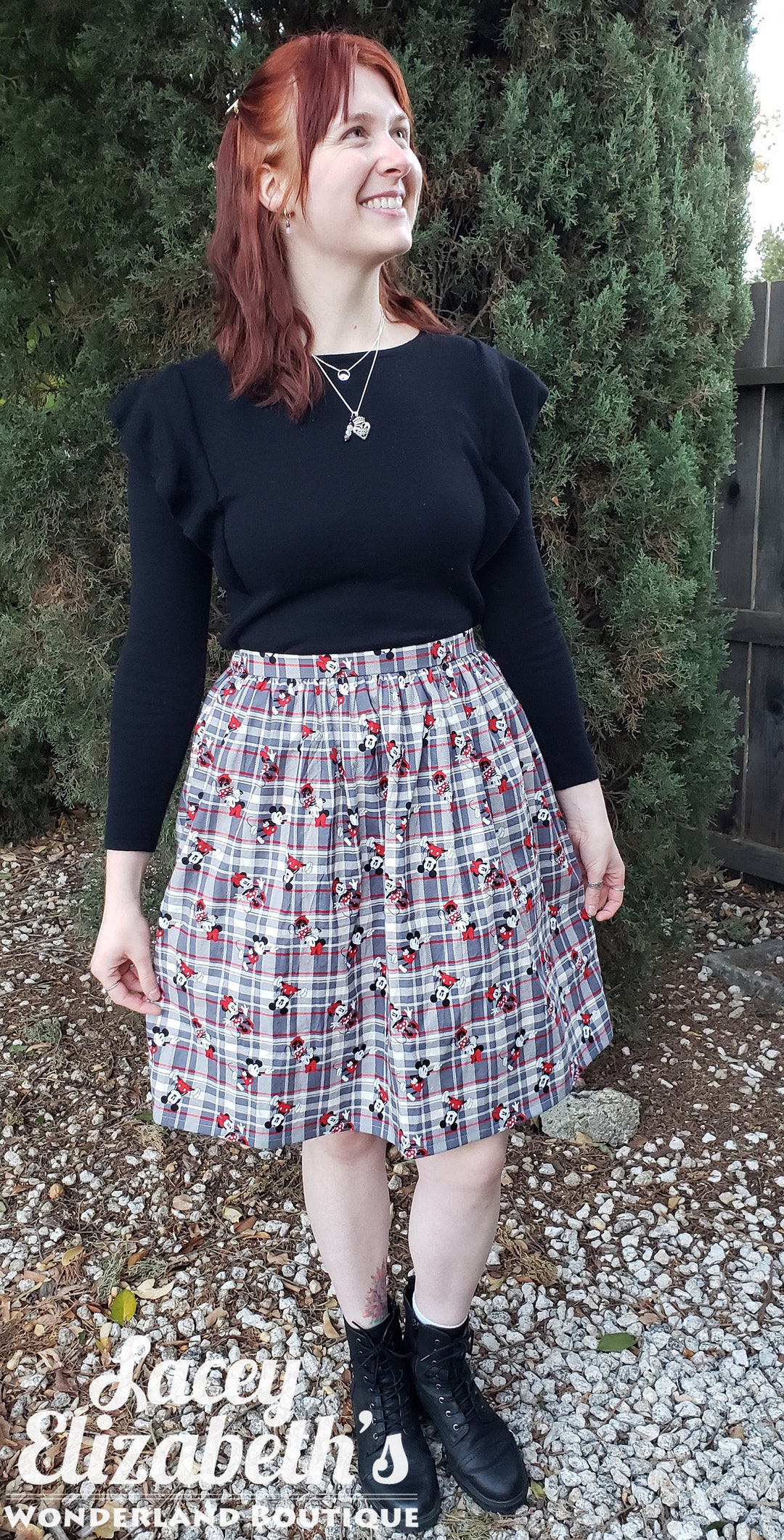 Disney Plaid Mickey and Minnie Skirt - Etsy