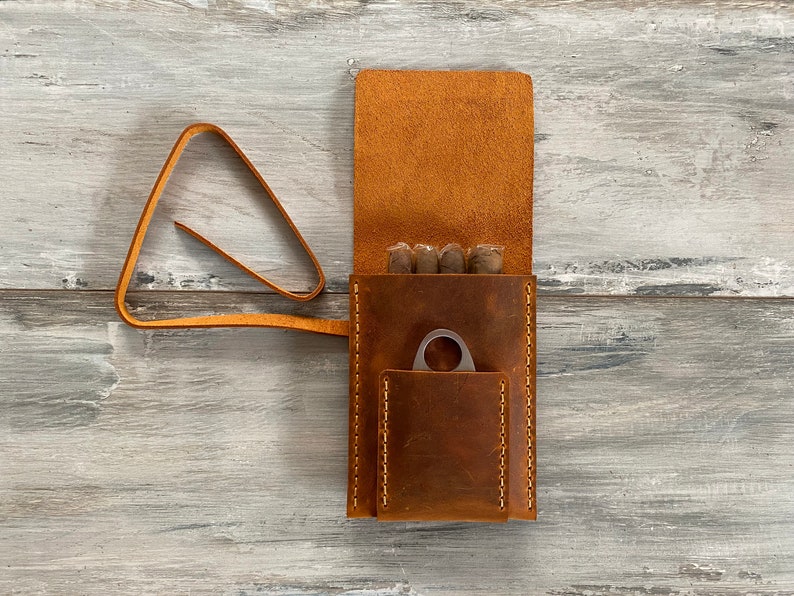 Green Leather Cigar Case Leather Cigar Wrap Leather Cigar Roll - Etsy