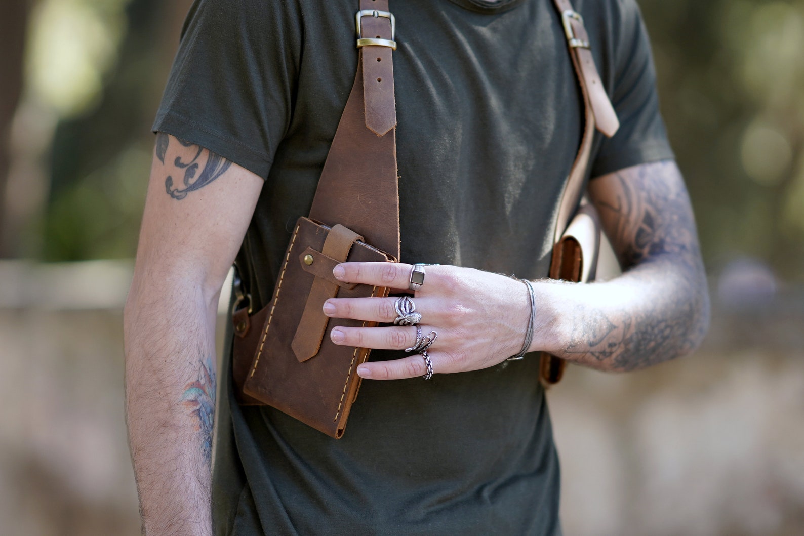 Black Leather Holster Bag Black Leather Shoulder Bag Leather | Etsy