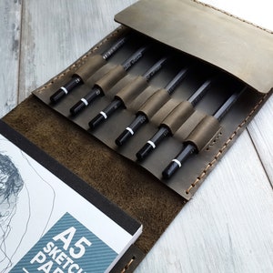 Green Leather A5 Sketchbook Cover Leather Drawing Book Cover - Etsy