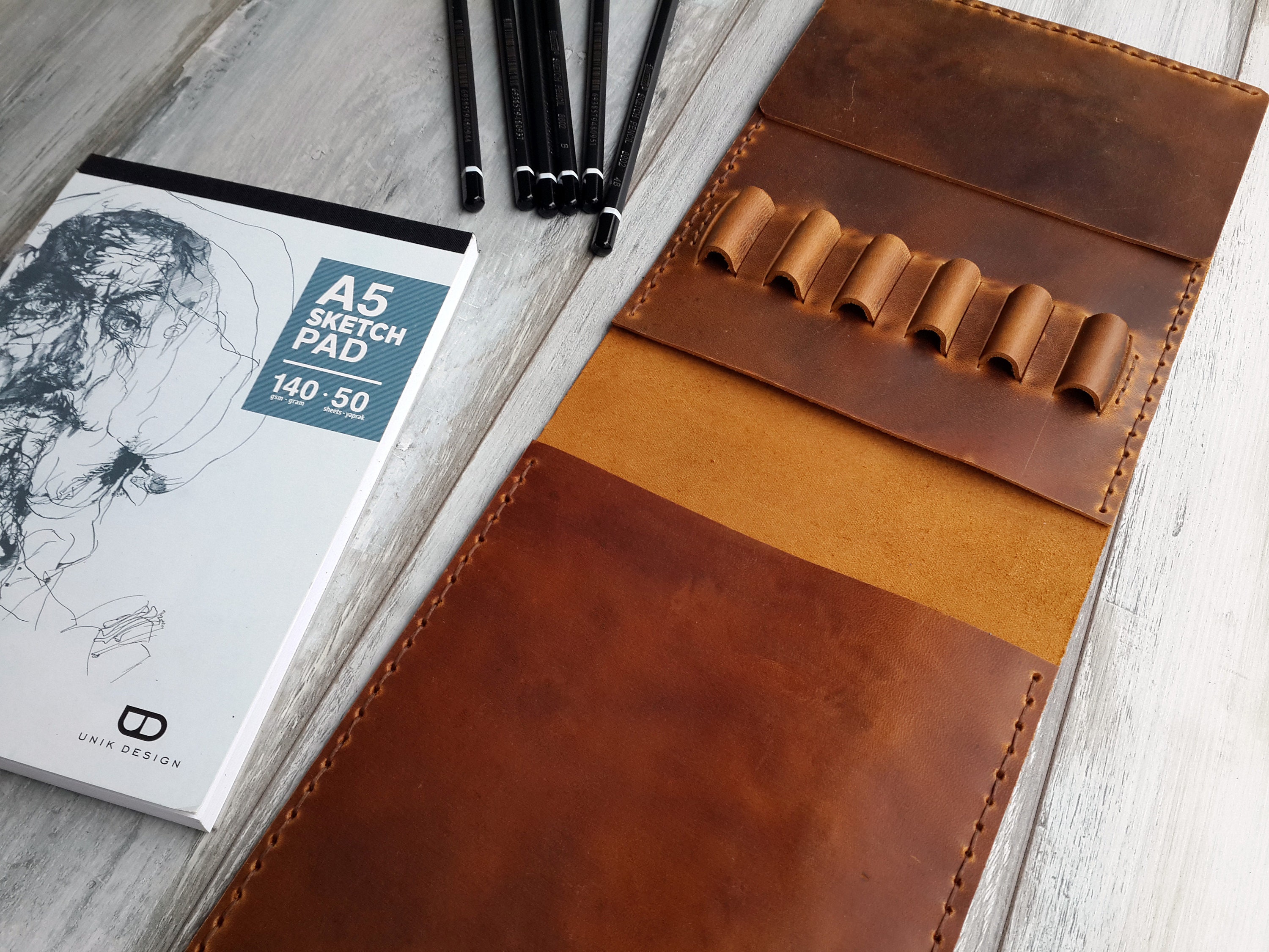 Rustic Leather A5 Sketchbook Cover Leather Drawing Book Cover | Etsy