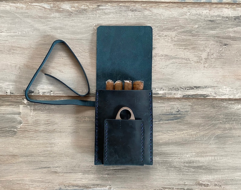 Green Leather Cigar Case Leather Cigar Wrap Leather Cigar Roll - Etsy