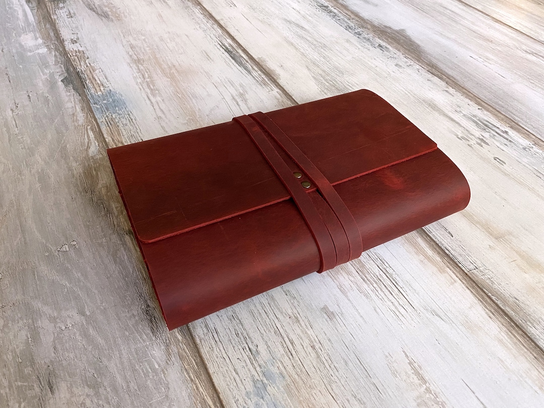 Red Leather Book Cover Leather Journal Case Journal Cover Bible Cover ...