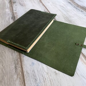Green Leather Book Cover Leather Journal Case Journal Cover - Etsy