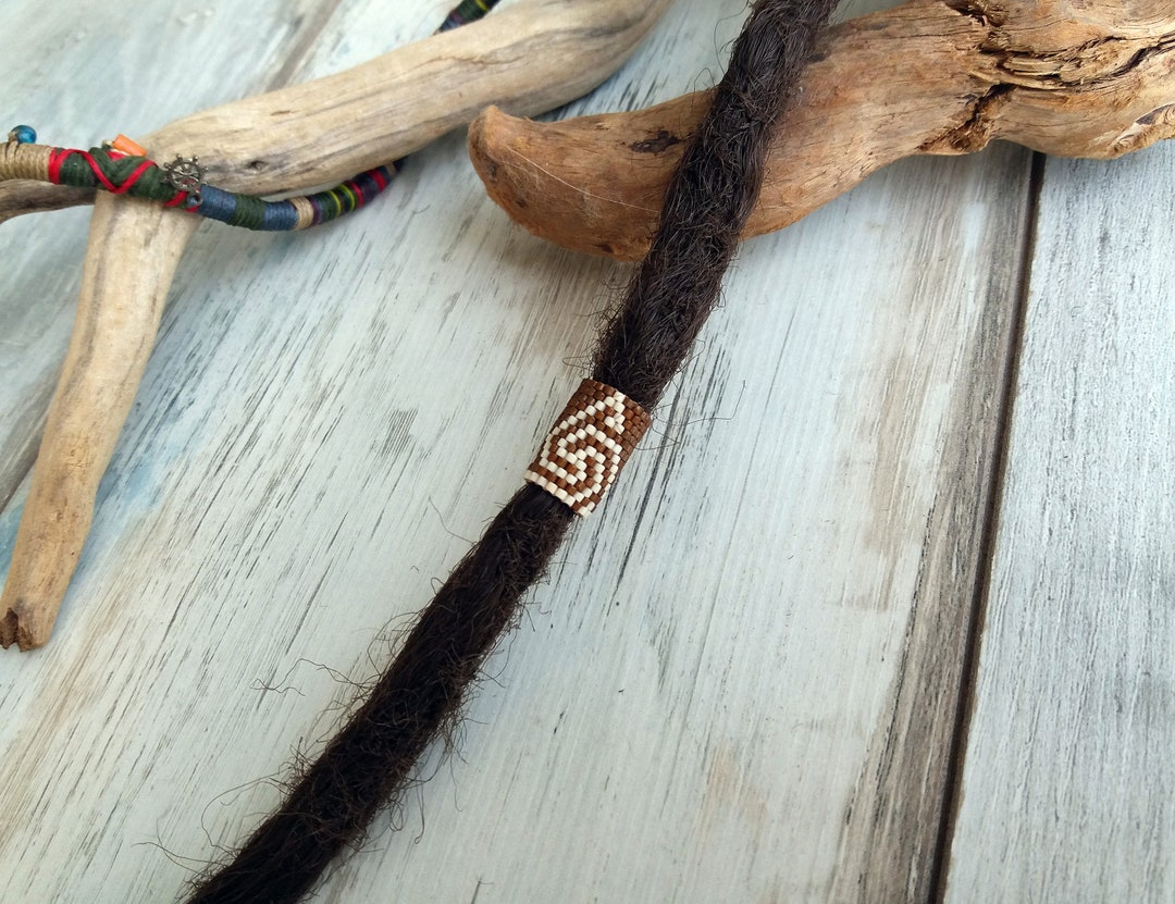 Aztec Motif Dreadlock Bead Peyote Stitch Miyuki Dreadbead Dreadlock ...