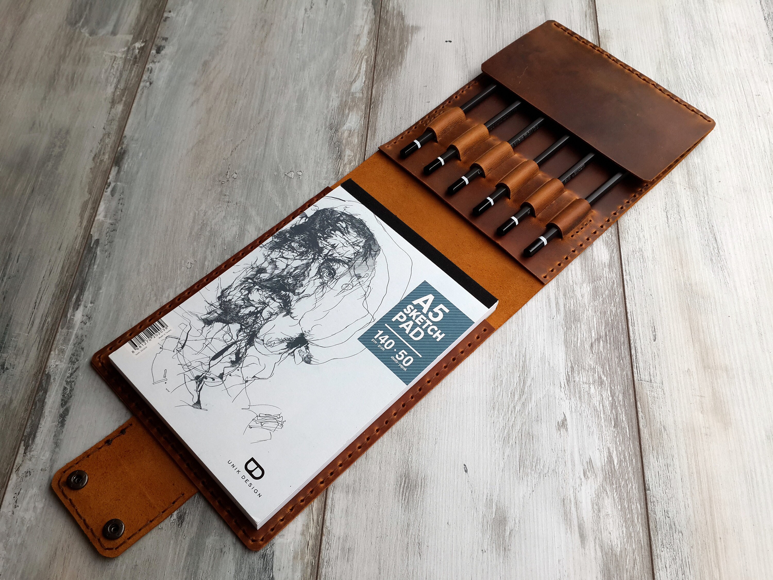 Rustic Leather A5 Sketchbook Cover Leather Drawing Book Cover | Etsy