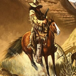 Rare Southwest Original Oil on Canvas Signed Artist R. Gisson Cowboy ...
