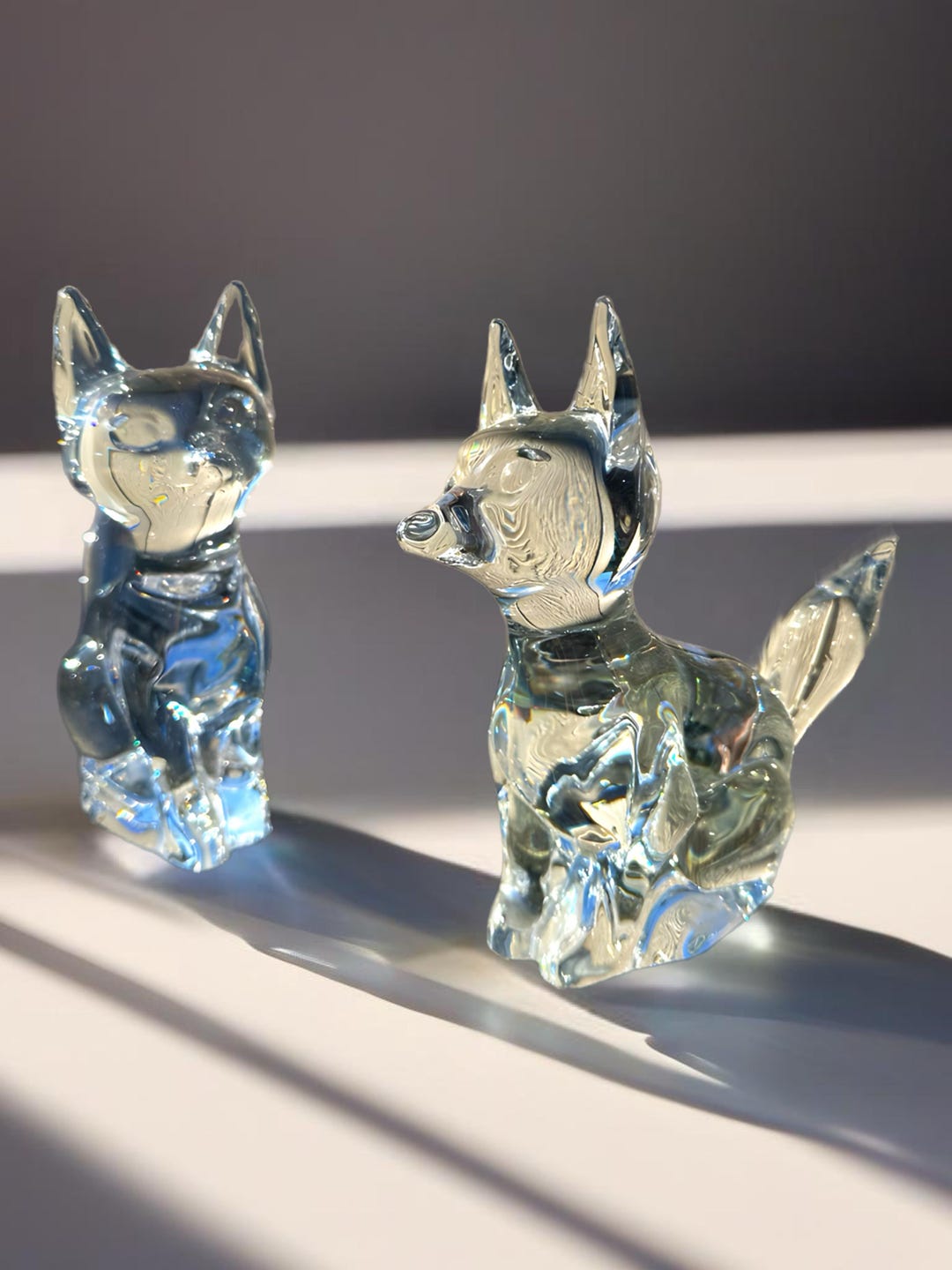 Vintage Crystal Fox Paperweight Signed France Foxes Handblown by Dawn ...