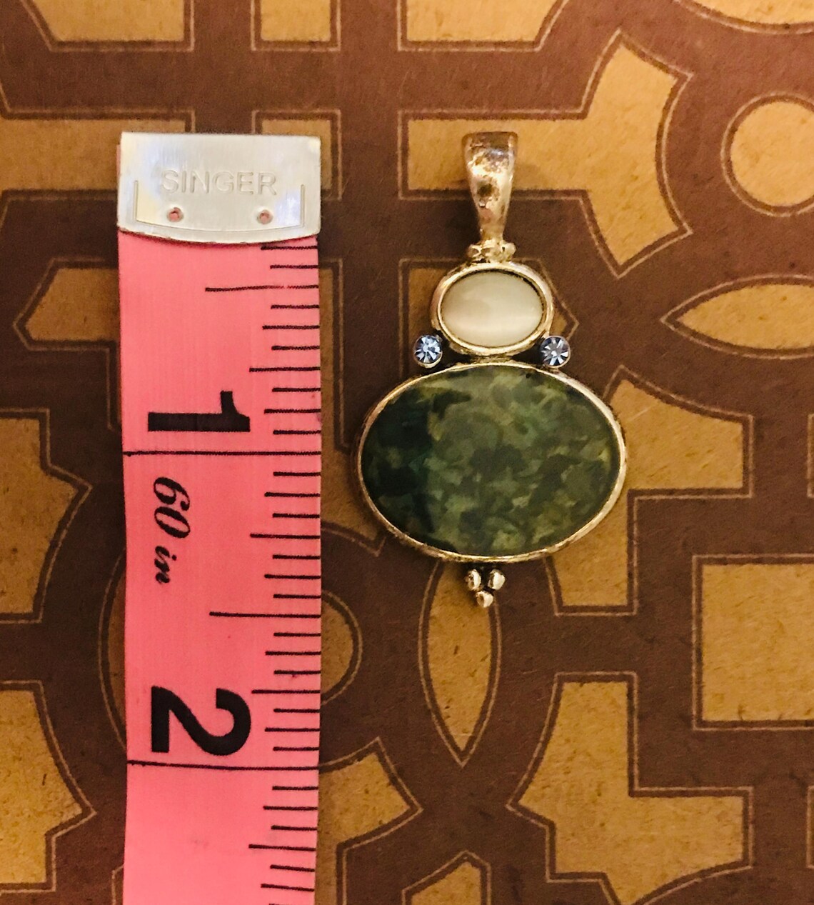 Navajo Signed LC Sterling a Silver 925 Green Blue White Multi Gem Stone ...