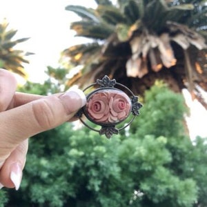 Antique Carved Pink Rose Flower Lucite Resin Silver Tone Brooch Pin - Etsy
