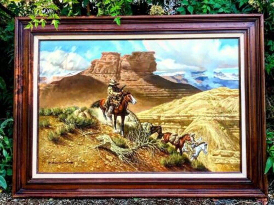Rare Southwest Original Oil on Canvas Signed Artist R. Gisson - Etsy