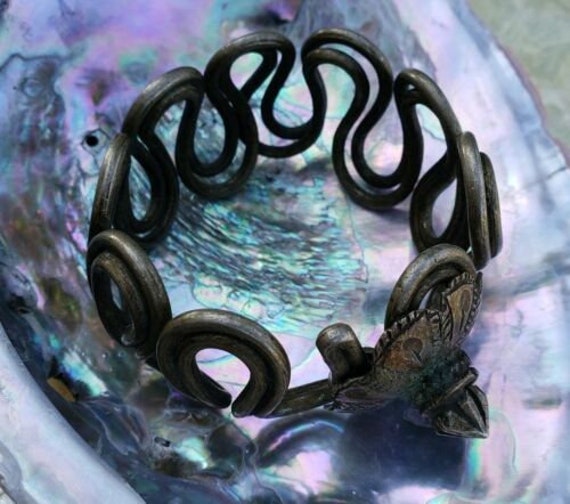 Rajasthan Ethnic Tribal Mixed Metal Gypsy Bracelet - Gem