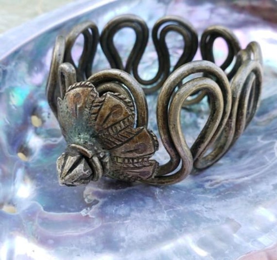 Rajasthan Ethnic Tribal Mixed Metal Gypsy Bracelet - Gem