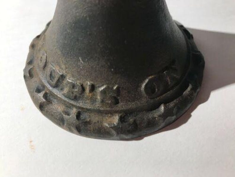 Antique Cast Iron Dinner Supper Bell "soups On" Black Embossed Stars - Etsy