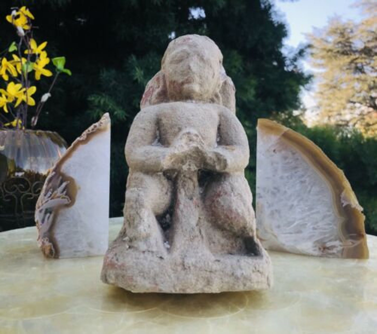 Antique Stone Carved Spiritual Relic Burmese Mynamar Devotee | Etsy