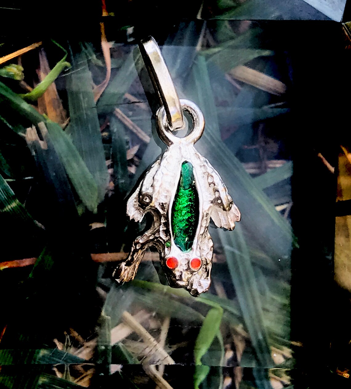 Vintage Sterling Silver 925 Red Green Enamel Frog Charm | Etsy
