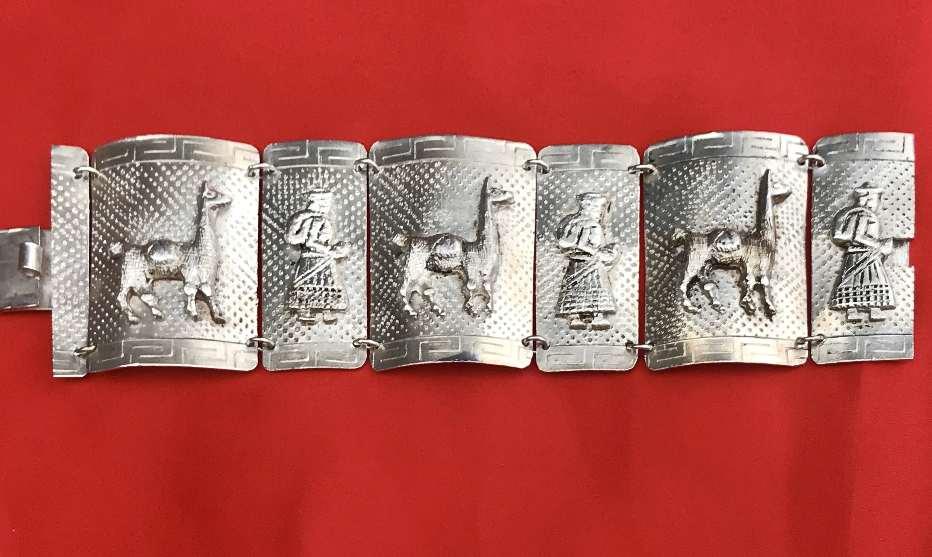 Vintage Signed 900 Silver Industria Peruana Alpaca Panel | Etsy