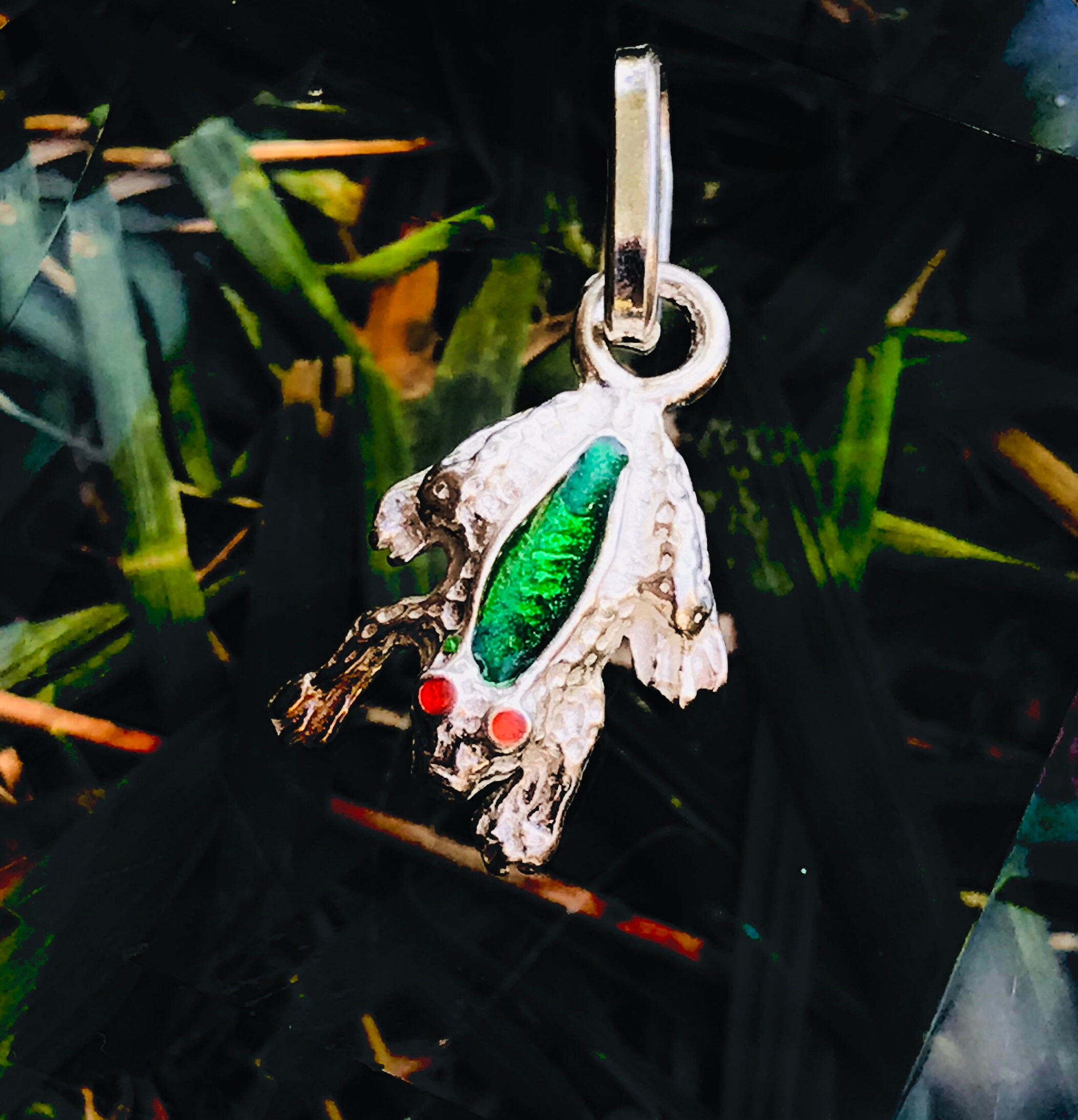 Vintage Sterling Silver 925 Red Green Enamel Frog Charm | Etsy