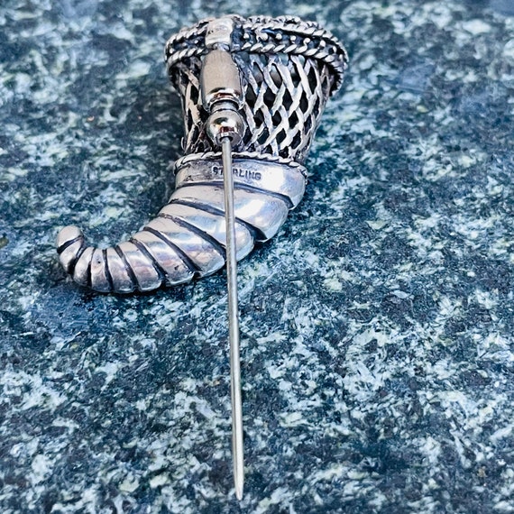Antique Cornucopia Goat's Horn Vintage Sterling Silve… - Gem