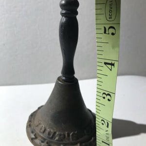 Antique Cast Iron Dinner Supper Bell "soups On" Black Embossed Stars - Etsy
