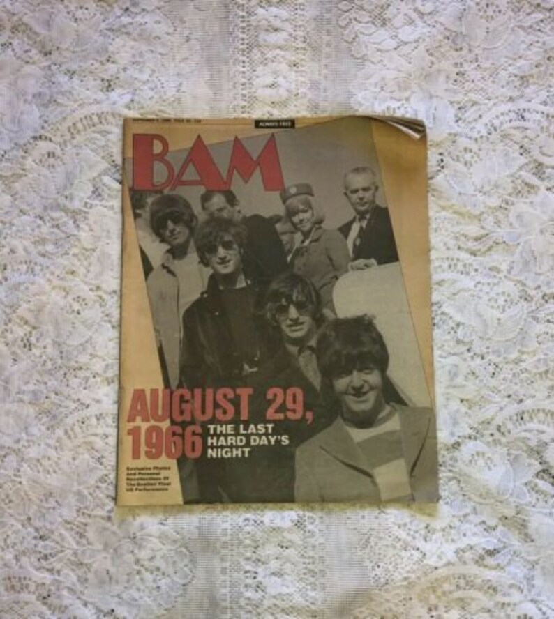 Vintage BAM Magazine Featuring the Beatles Issue No. 239 Sept. - Etsy
