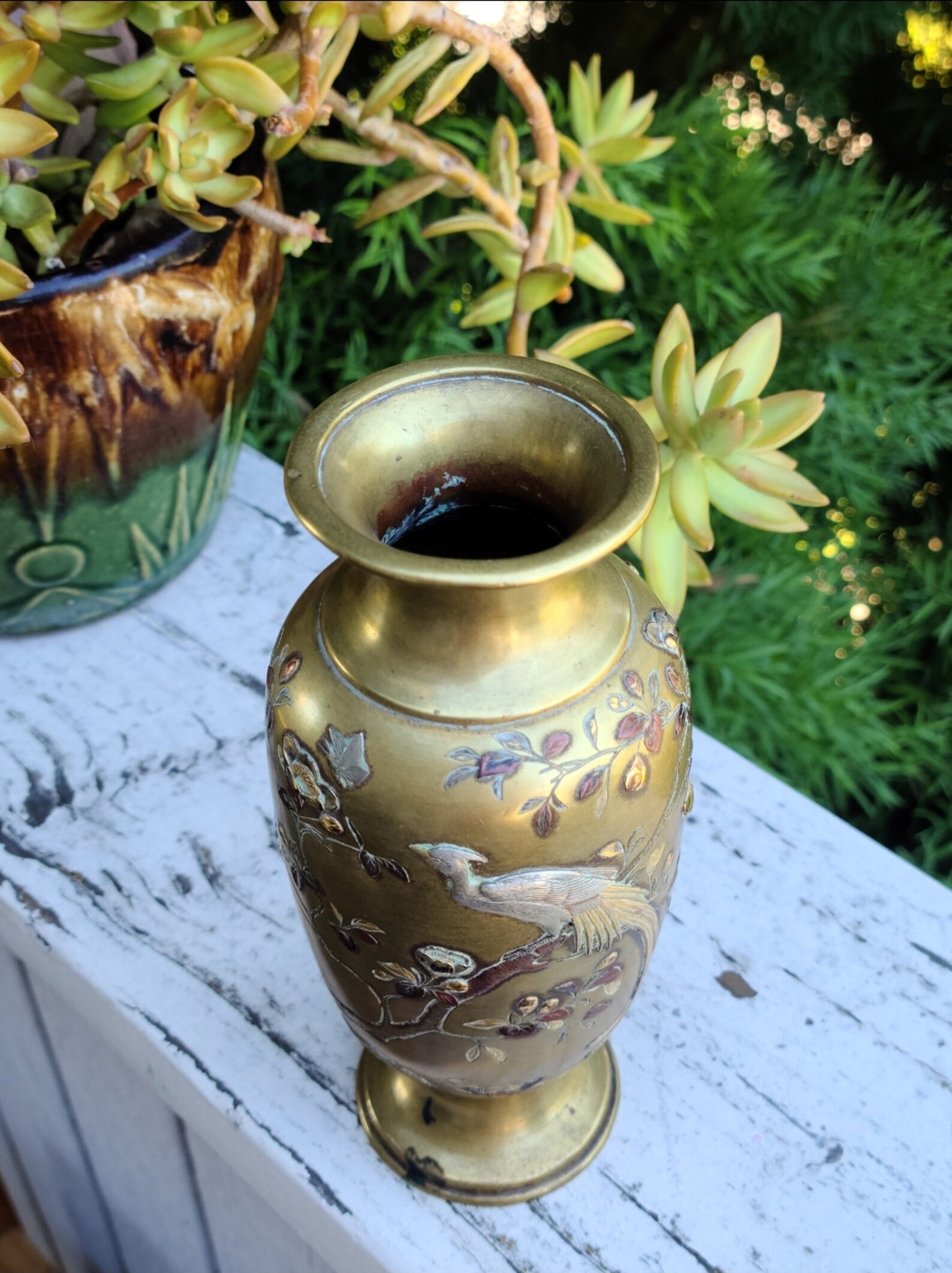 Meiji Period Antique Japanese Bronze Inlay Brass Mixed Metal | Etsy