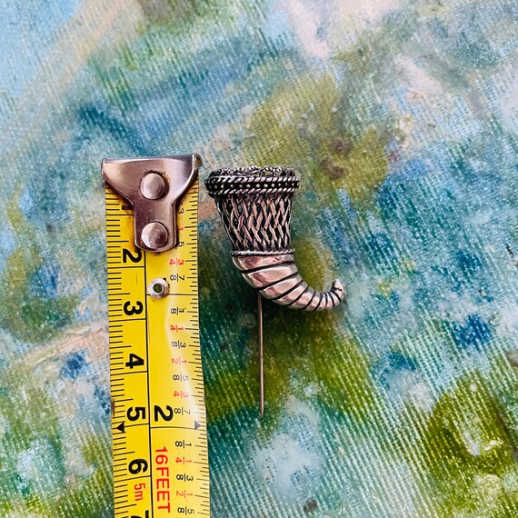 Antique Cornucopia Goat's Horn Vintage Sterling Silve… - Gem