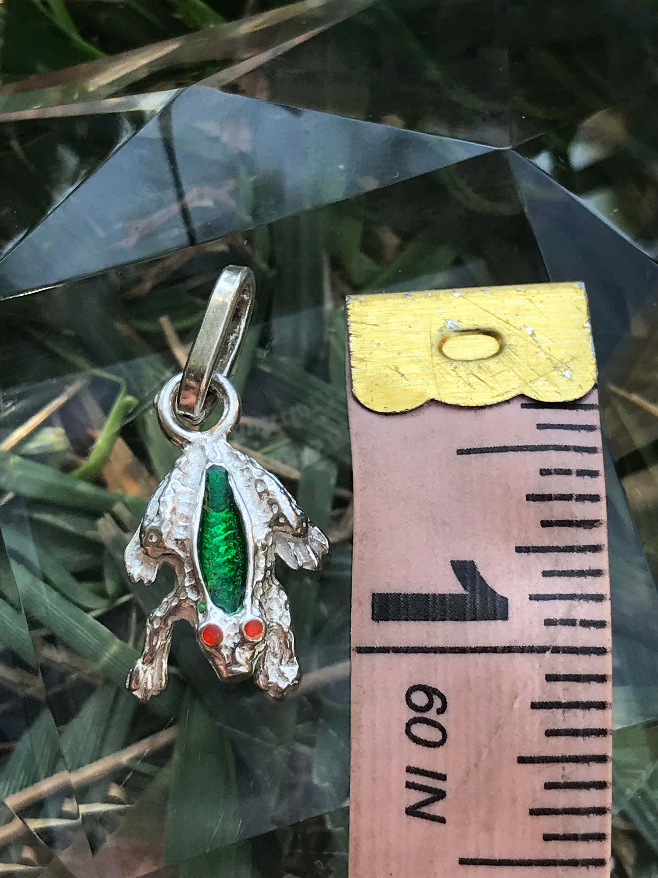 Vintage Sterling Silver 925 Red Green Enamel Frog Charm | Etsy