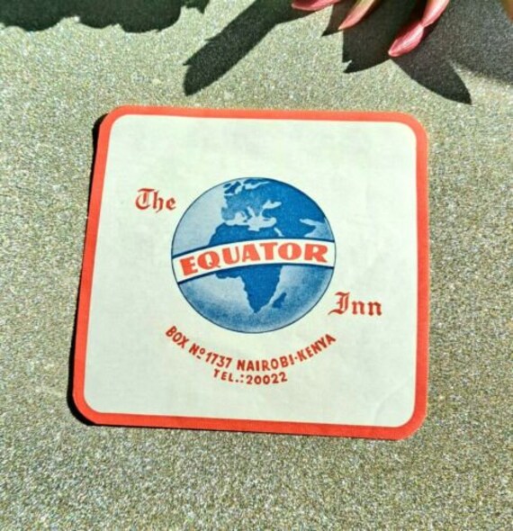 Vintage Equator Inn Luggage Label Sticker Nairobi Kenya Box | Etsy