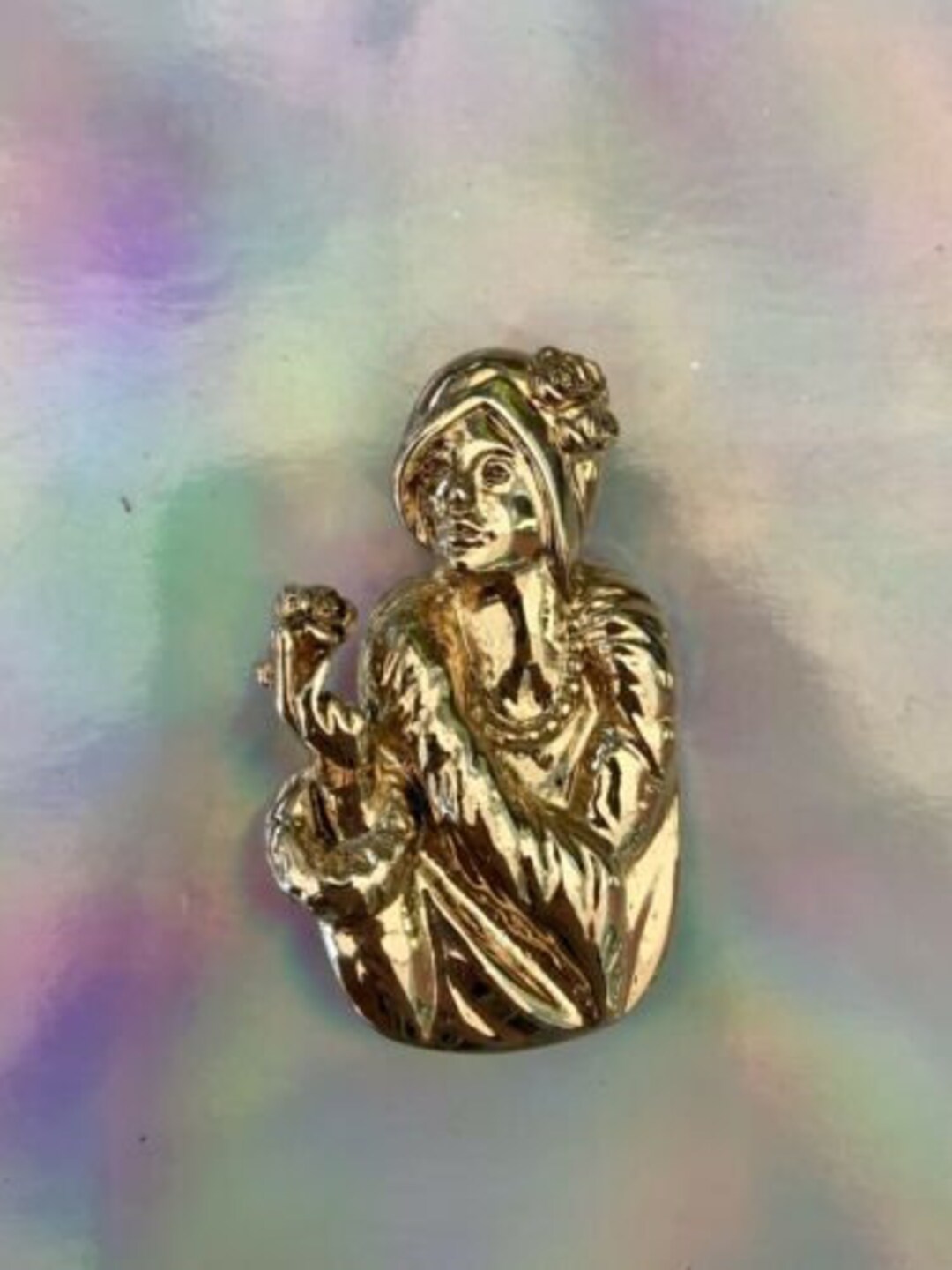 Lady Remington Designer Signed LR Sep 01 Gold Tone Vintage Woman Brooch ...