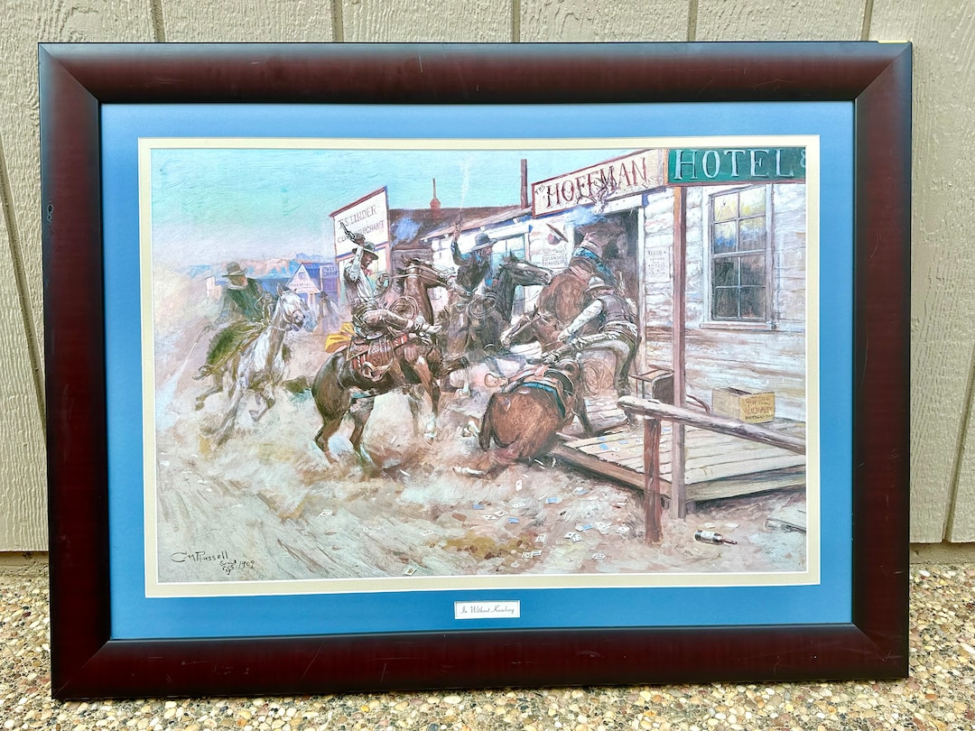 In Without Knocking Charles M. Russell 1864-1926 39L Matted Framed ...
