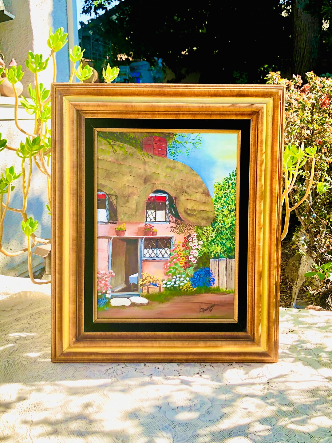 Artist Signed Original Fredrix 12x16 Cottage Home Painting in Wood ...