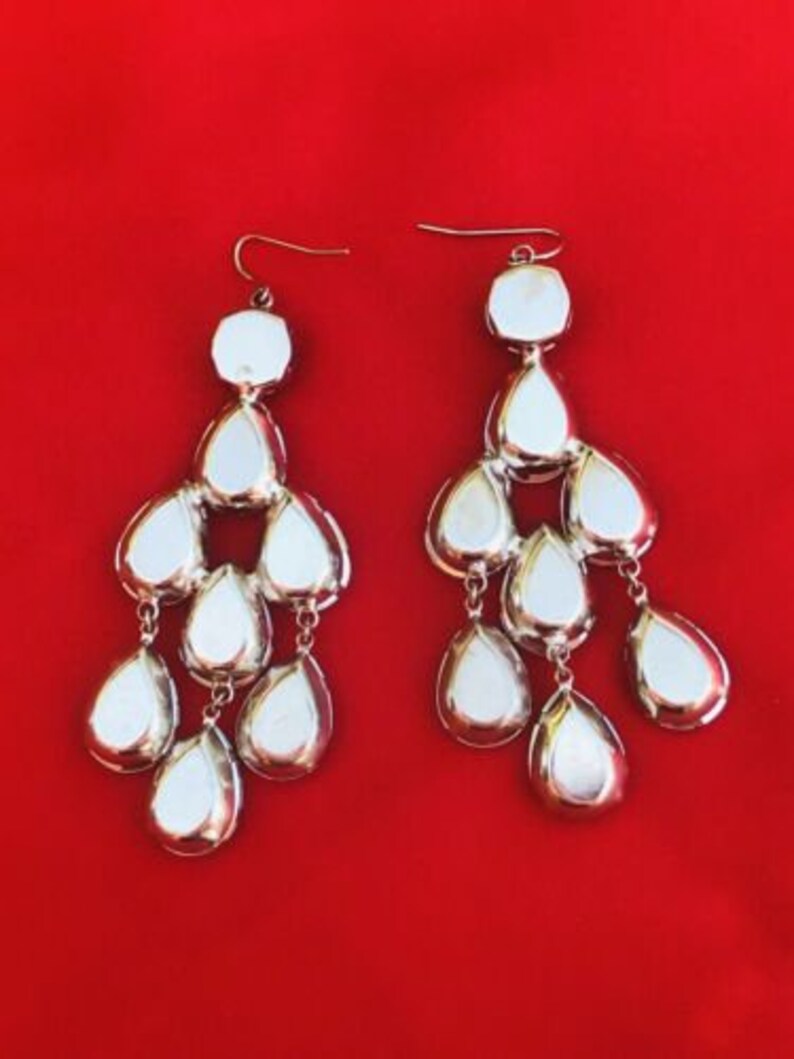 Unique Royal Blue Rhinestone Pear Shape Dangle Pierced | Etsy