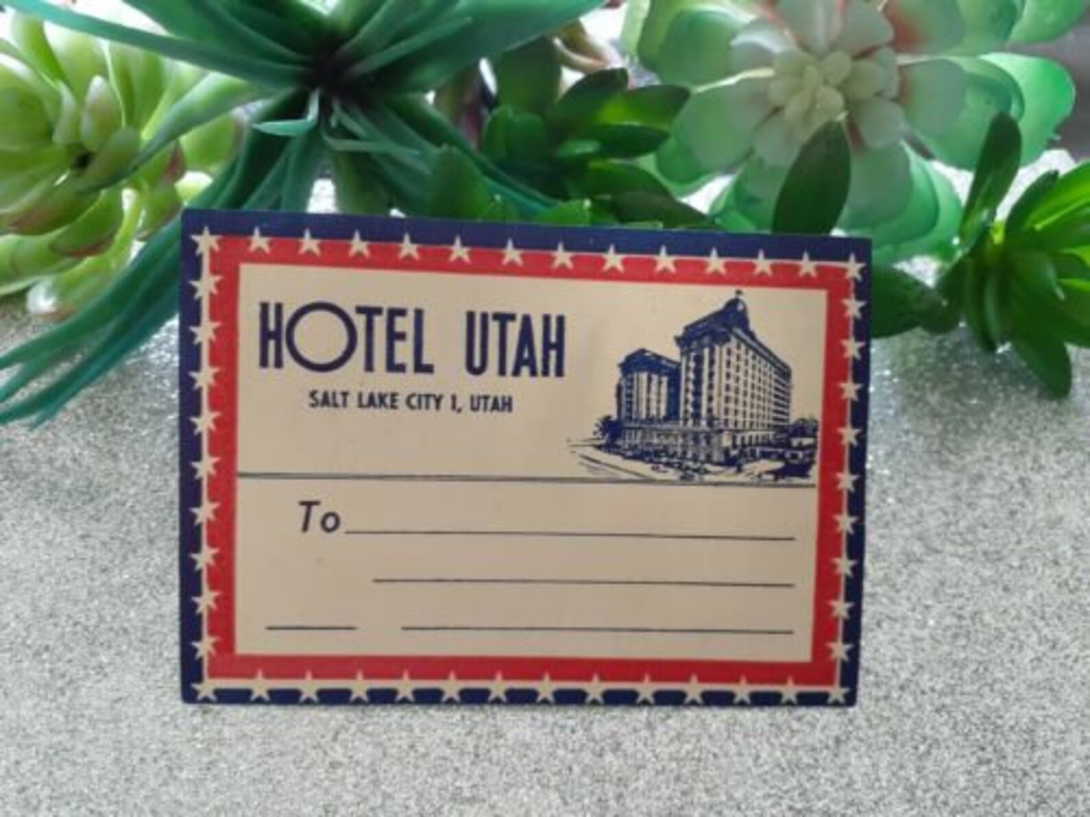 Vintage Luggage Sticker Label Hotel Utah Salt Lake City - Etsy