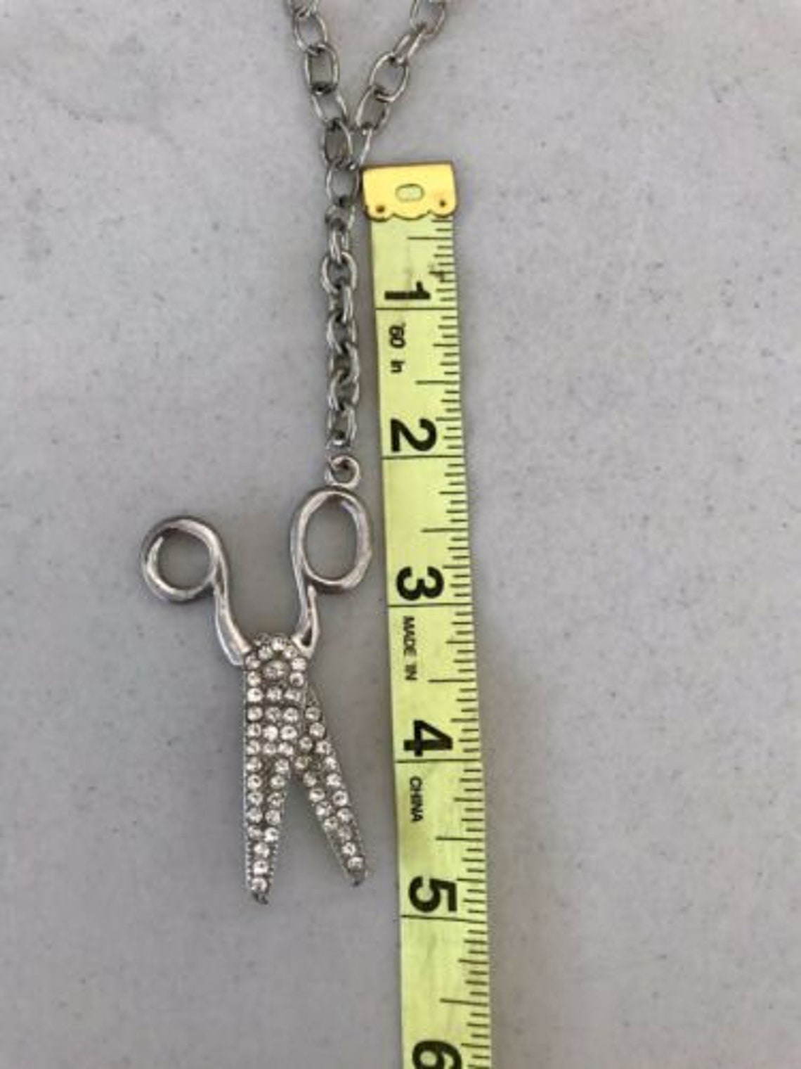 Rhinestone Silver Tone Scissors Shears Hairdresser Pendant - Etsy