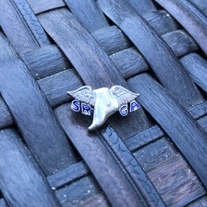 Vintage Enamel Sterling Silver 925 SR GA Winged Foot Track Wings Award ...